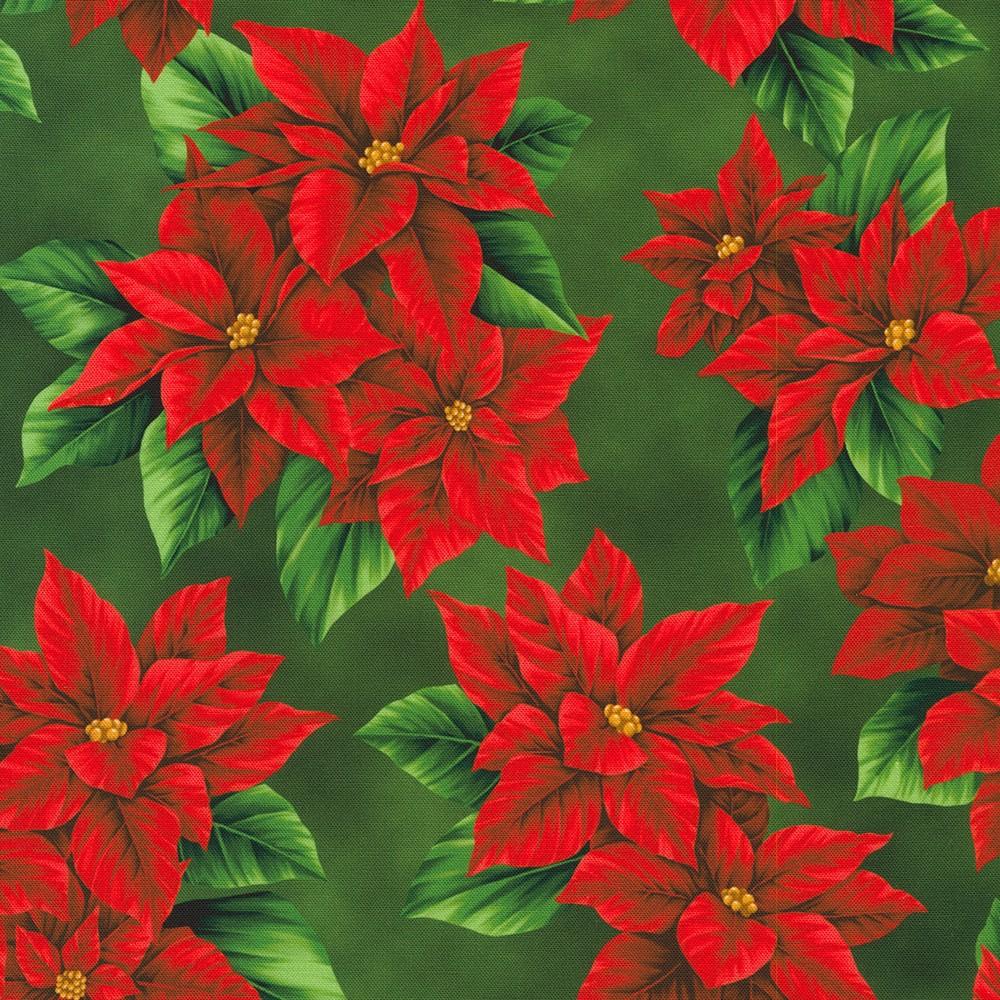 Flowerhouse Vintage Christmas Poinsettia Green – Pinwheels & Posies