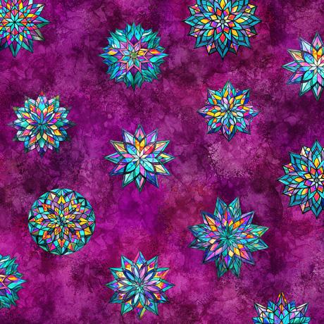 Radiant Reflections Stained Glass Stars Magenta – Pinwheels & Posies