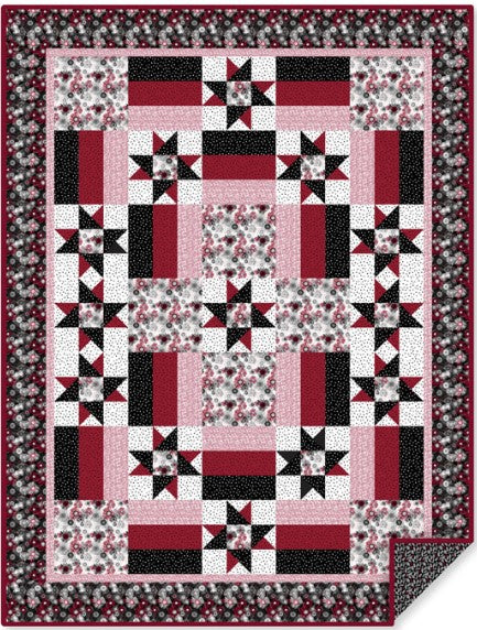 #1 Fan Merlot Quilt Kit – Pinwheels & Posies