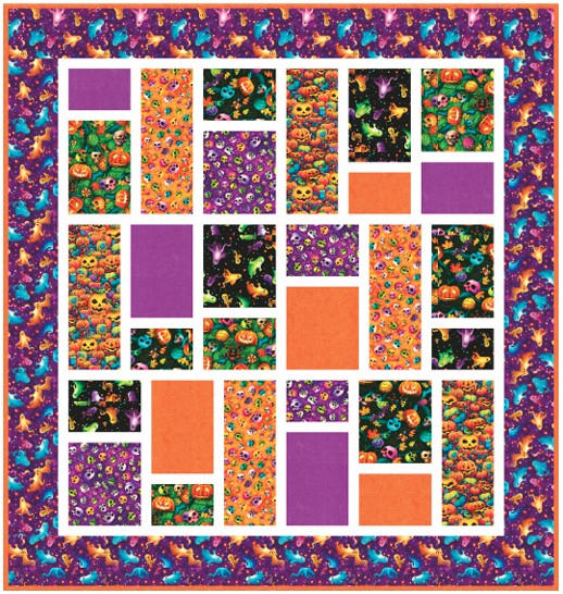 Broken Windows Bright Frights Quilt Kit – Pinwheels & Posies