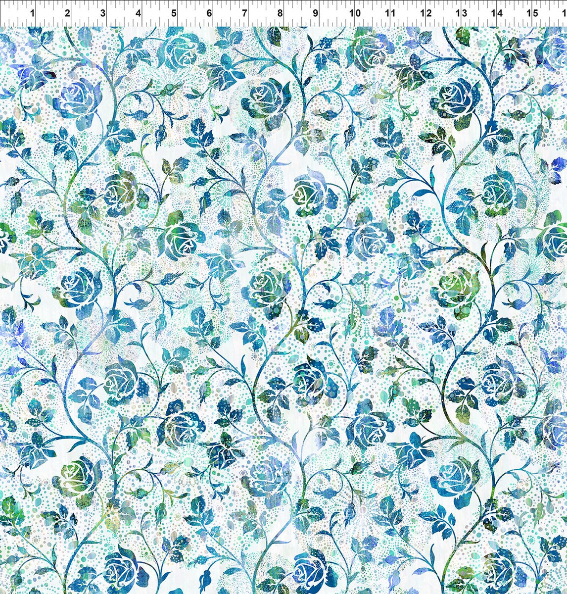Halcyon II Roses Blue – Pinwheels & Posies